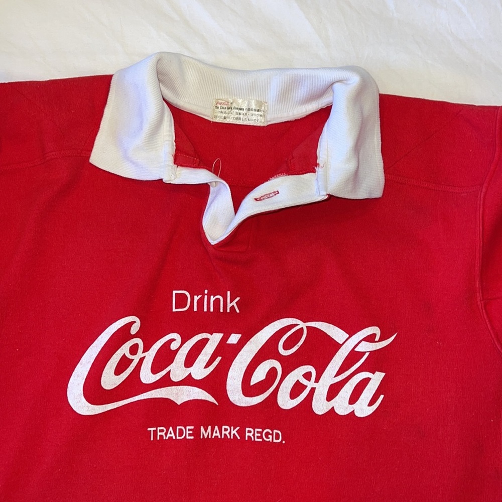 Vintage Coca Cola Polo 90s Classic Red Logo Coke Swea… - Gem